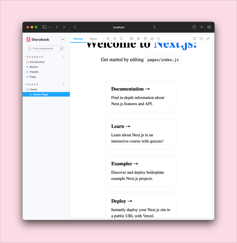 Get started with Storybook and Next.js