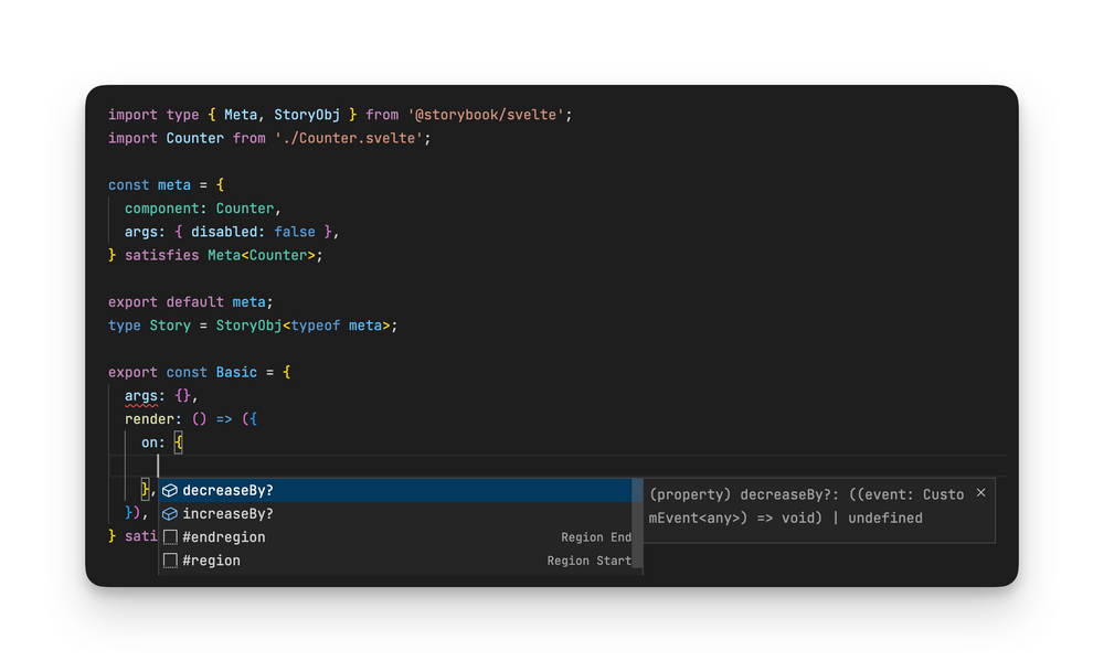 Improved type safety in Storybook 7