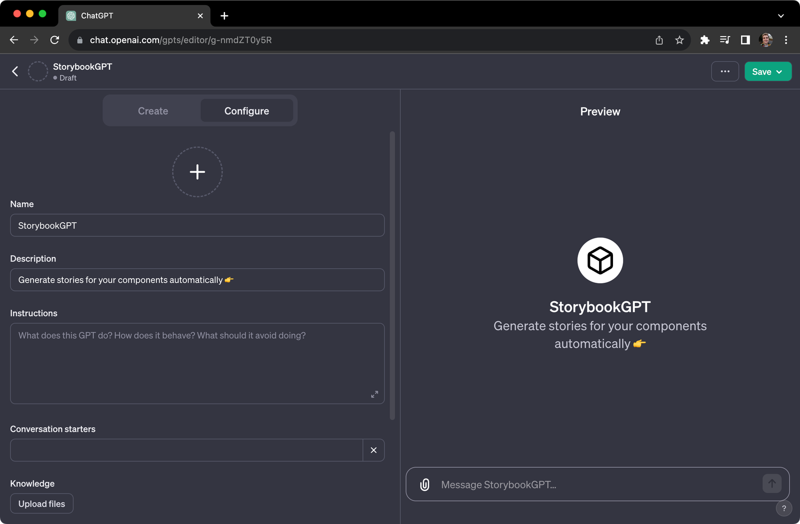 Build your own Storybook GPT