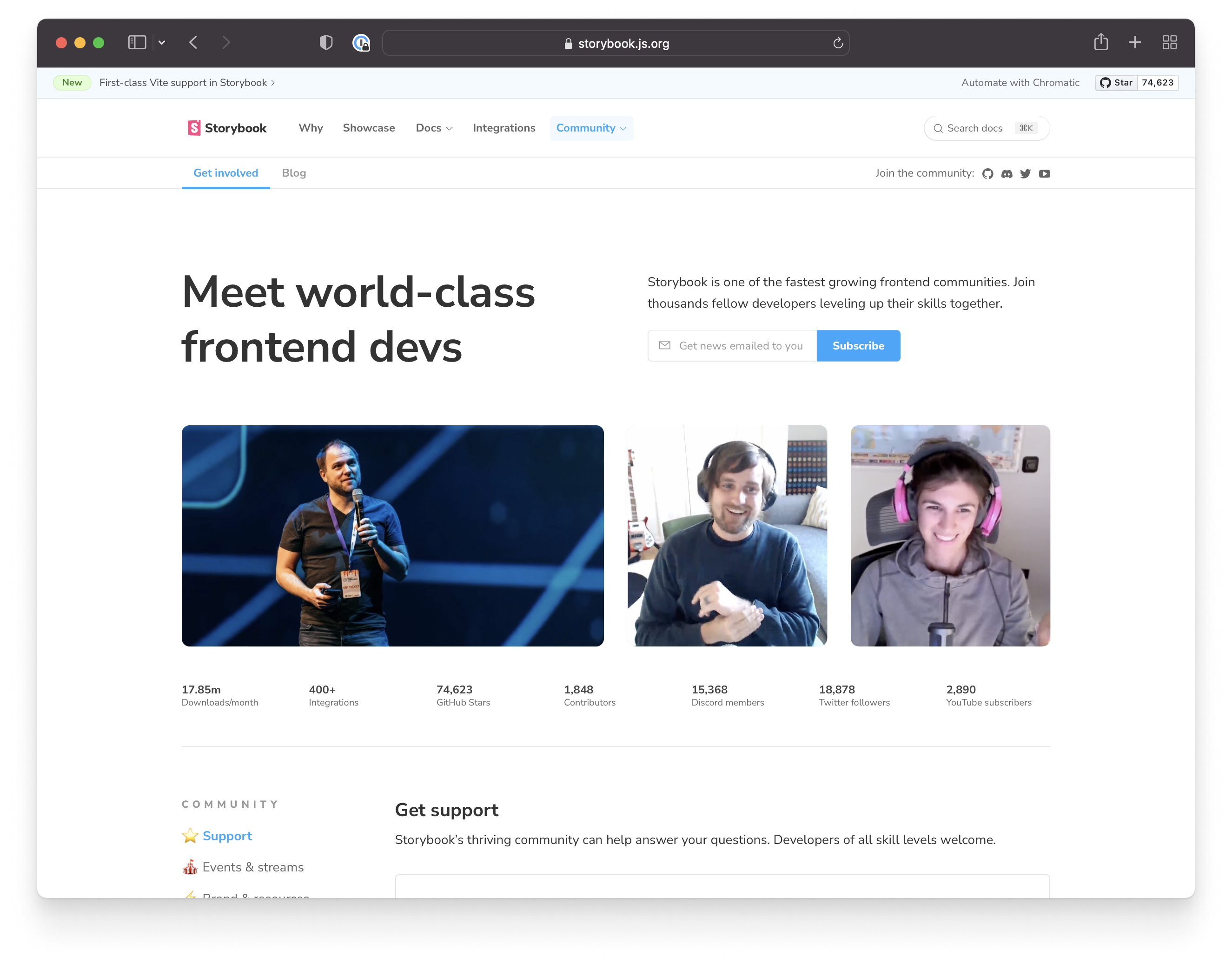 New website for Storybook